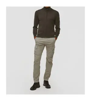 C.P. COMPANY Half-zip Ribbed Sweater - Grey