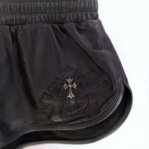 Chrome Hearts Leather Cross-patched Shorts