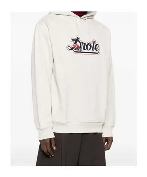 Drole De Monsieur Hoodie With Rose Embellishment - Heathergrey