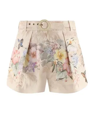 Zimmermann Illuminate Tuck Shorts - Ivory