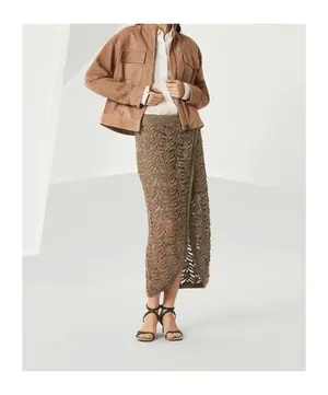 Brunello Cucinelli Lace Patterned Asymmetrical Skirt