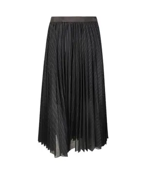 Sacai Pleated Striped Organza Skirt