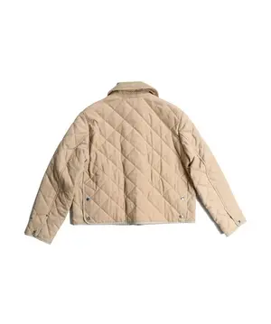 Burberry Quilted Long Sleeve Jacket With Spread Collar - Beige