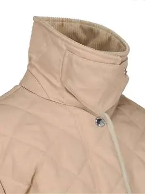 Burberry Quilted Long Sleeve Jacket With Spread Collar