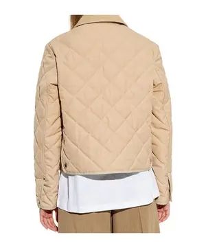 Burberry Quilted Long Sleeve Jacket With Spread Collar