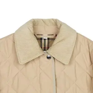 Burberry Quilted Long Sleeve Jacket With Spread Collar
