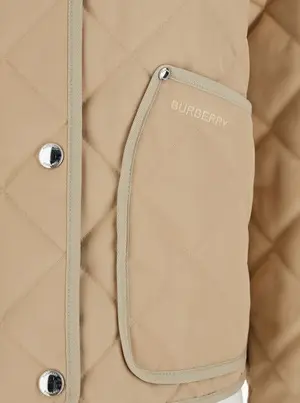 Burberry Quilted Long Sleeve Jacket With Spread Collar