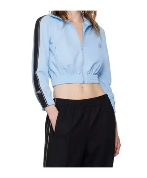Alexander Wang Logo Tape Cropped Track Jacket