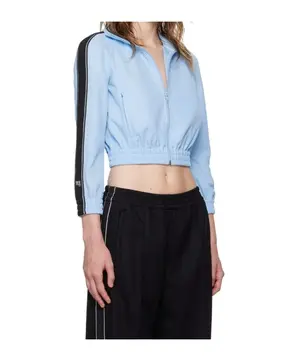 Alexander Wang Logo Tape Cropped Track Jacket