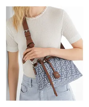 Fendi By The Way Jacquard Shoulder Bag