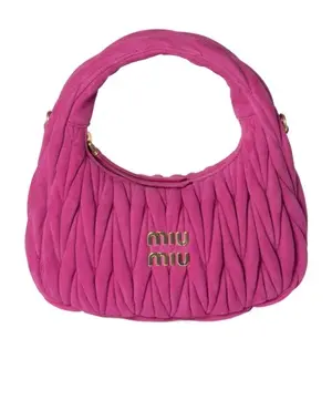 Miu Miu Wander Matelassé Suede Bag - Purple-red
