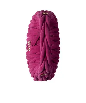Miu Miu Wander Matelassé Suede Bag - Purple-red