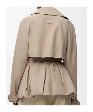Loewe Buckled Collared Coat - Light Brown