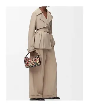 Loewe Buckled Collared Coat - Light Brown