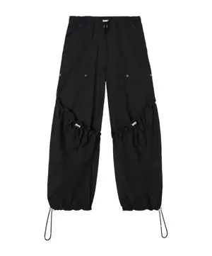 Attico Oversized Wide-leg Drawstring Trousers - Black