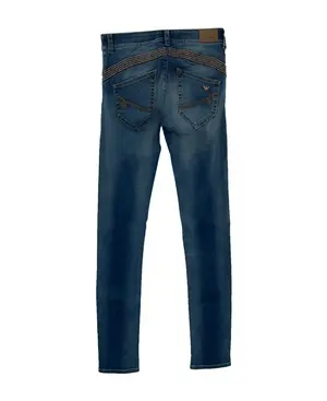 Emporio Armani Embellished Belted Denim Pants