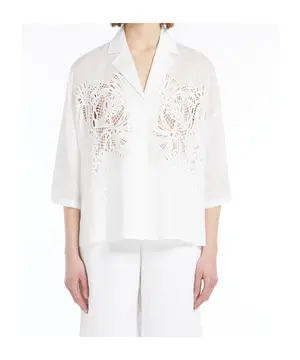 Max Mara Legno Embroidered Button-up Shirt - White