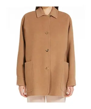Max Mara Collared Button-up Coat - Camel