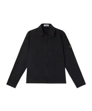 Stone Island Jacket-style Shirt With Zipper Closure - Black