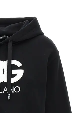 Dolce & Gabbana Cropped Logo Embroidered Hoodie