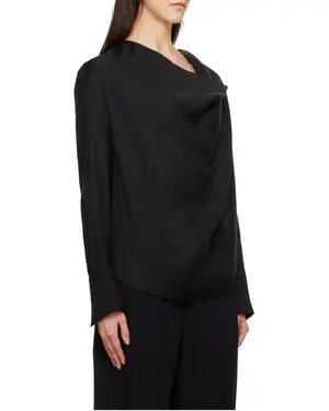 TOTEME Draped Curved Hem Blouse