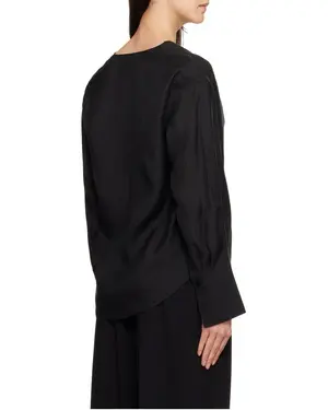 TOTEME Draped Curved Hem Blouse