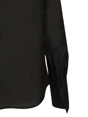 TOTEME Draped Curved Hem Blouse - Black