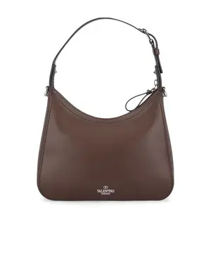 Valentino Garavani Vltn Printed Zip-up Shoulder Bag - Brown