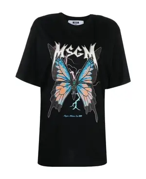 MSGM Butterfly Print T-shirt