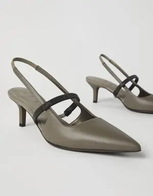 Brunello Cucinelli Monili Strap Slingback Pumps