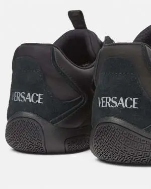 Versace Panelled Lace-up Sneakers - Black