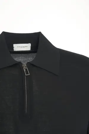 PAOLO PECORA Long Sleeve Zip-up Sweater