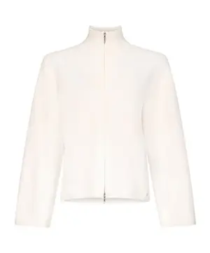 Loulou De Saison Gabi Zip-up Knitted Sweater - Ivory