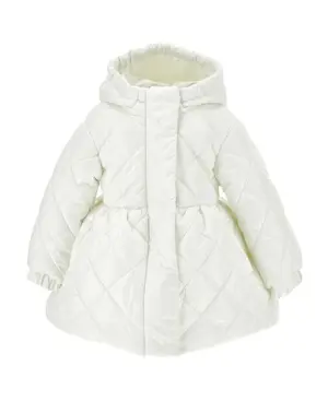Monnalisa Quilted Padded Hooded Jacket - White