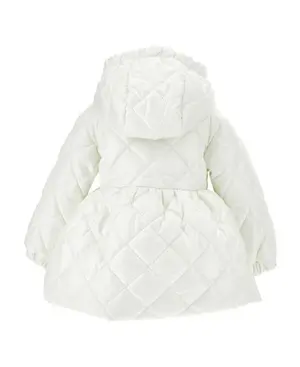 Monnalisa Quilted Padded Hooded Jacket - White