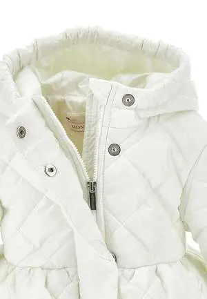 Monnalisa Quilted Padded Hooded Jacket - White