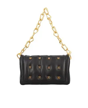 Off-White Logo Plaque Quilted Crossbody Bag