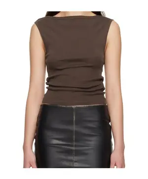 ST. AGNI Rib-knit Boatneck Vest