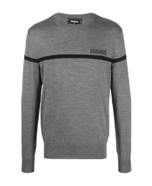 Dsquared2 Logo Embroidered Crewneck Pullover - Gray