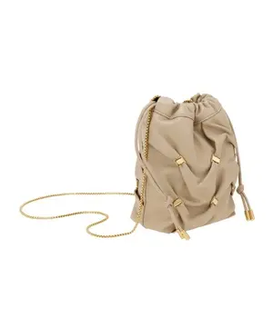 FERRAGAMO Mini Bucket Bag With Vara Bow Detail - Stone