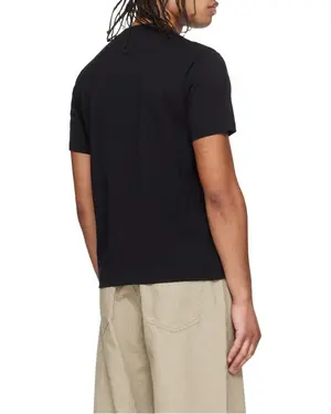 AMI Paris Logo Embroidered Crewneck T-shirt - Black
