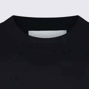 AMI Paris Logo Embroidered Crewneck T-shirt - Black
