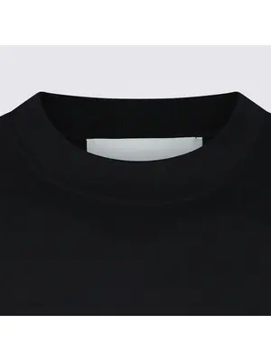 AMI Paris Logo Embroidered Crewneck T-shirt - Black