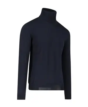 ZANONE Flexwool Turtleneck Knitwear With Ribbed Details - Black