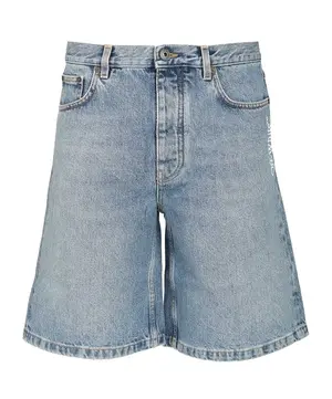 Off-White Half Arrow Denim Shorts - Gray