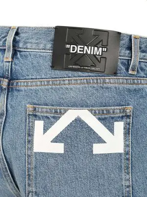 Off-White Half Arrow Denim Shorts - Gray