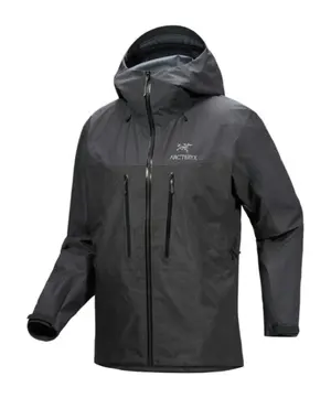 Arc'teryx Grid Panel Hooded Waterproof Jacket - Graphite Black