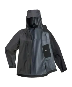 Arc'teryx Grid Panel Hooded Waterproof Jacket - Graphite Black
