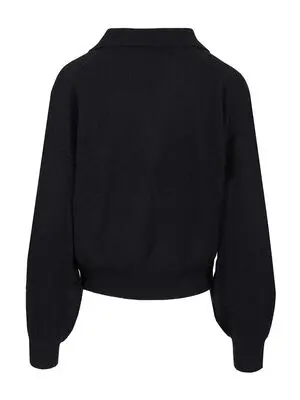 LISA YANG Katriel Loose Polo Knitted Sweater - Blue