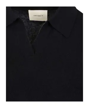 LISA YANG Katriel Loose Polo Knitted Sweater - Blue